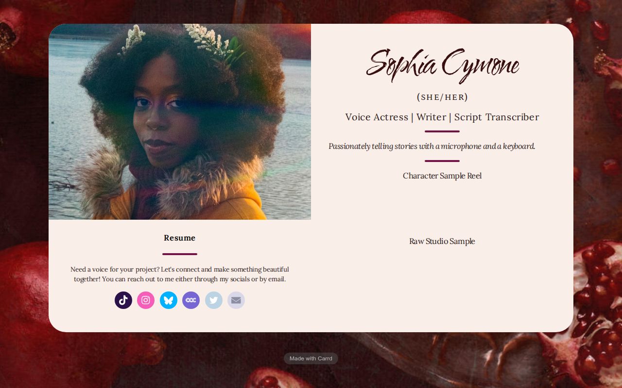 Sophia Cymone - Voice Actor